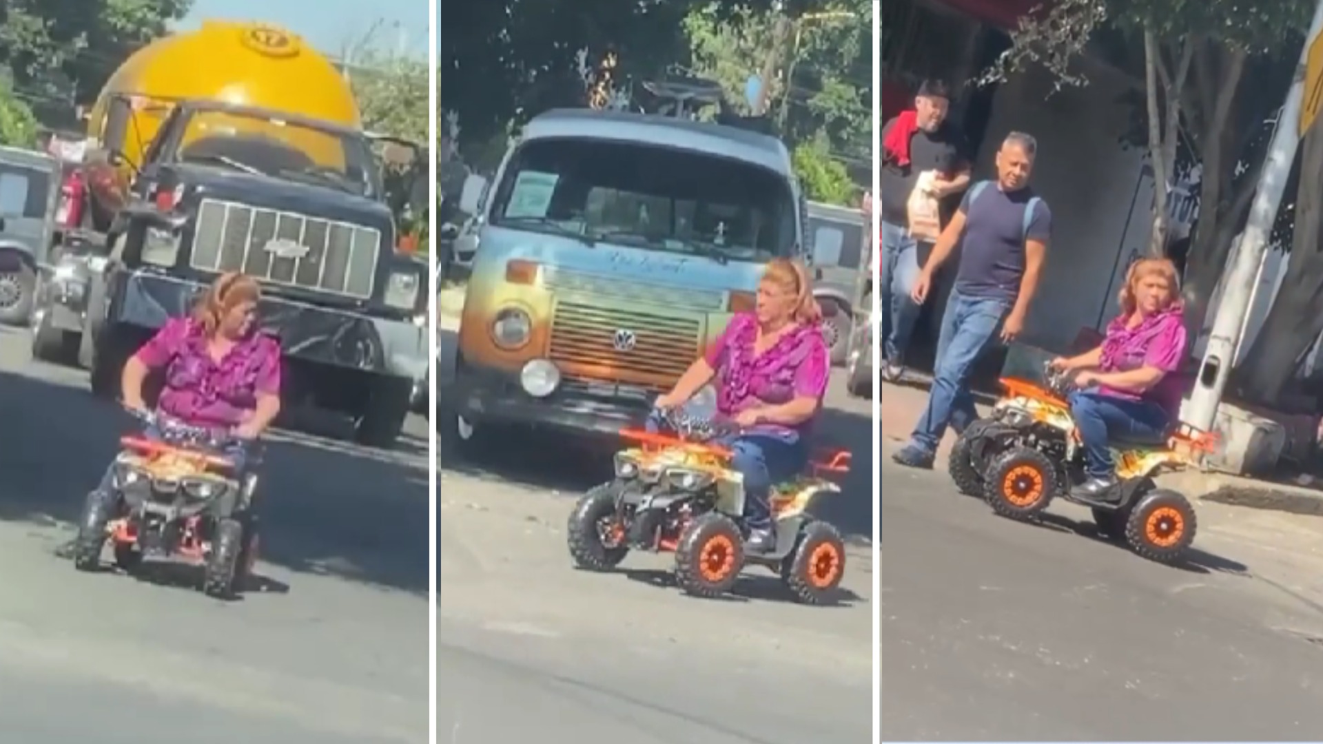Video | ¡Súbete a Mi Moto! Señora Recorre las Calles en Minicuatrimoto | N+