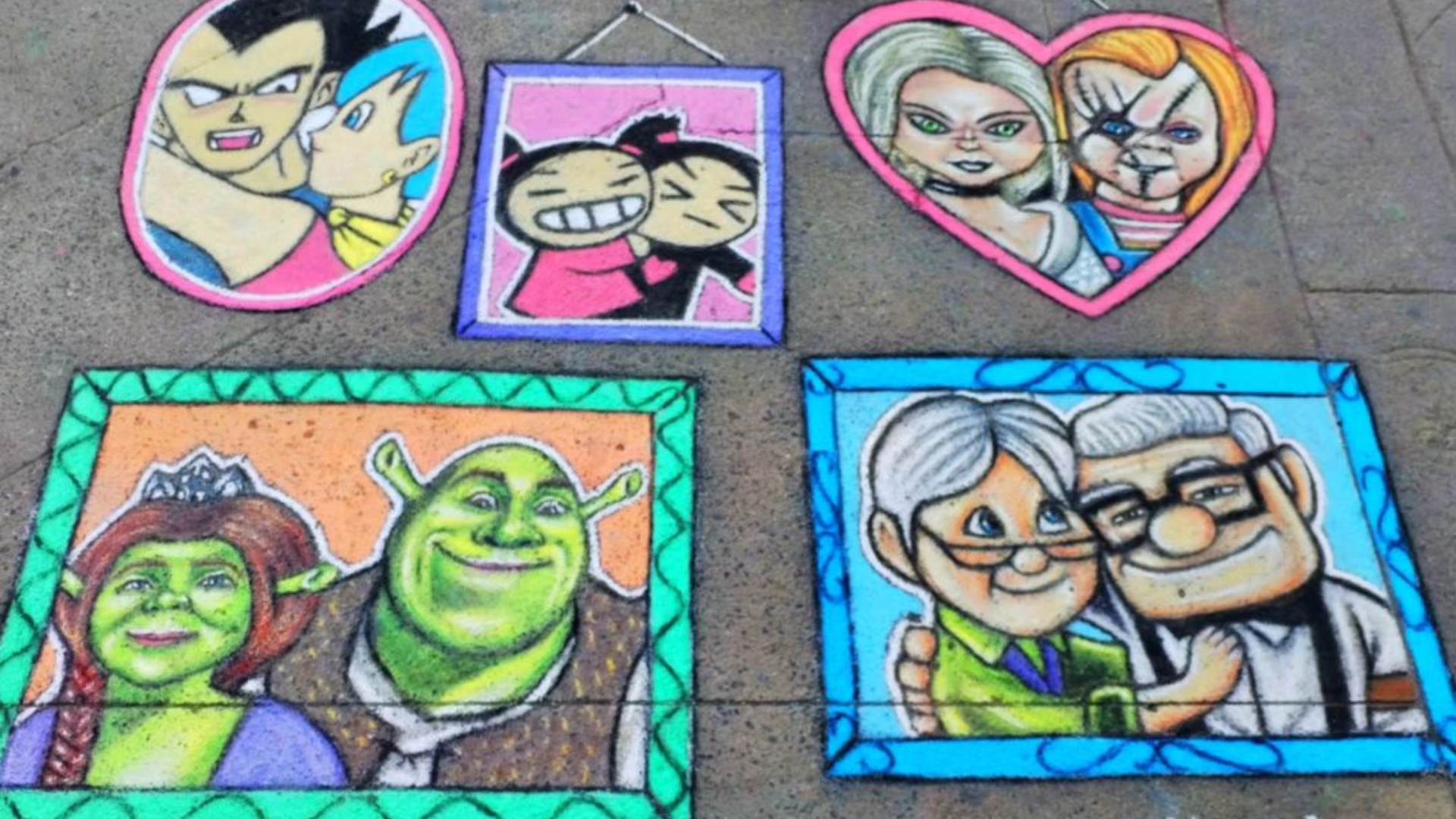 ¡Amor de Película! Plasman Dibujos de Parejas Animadas en Calles de ...