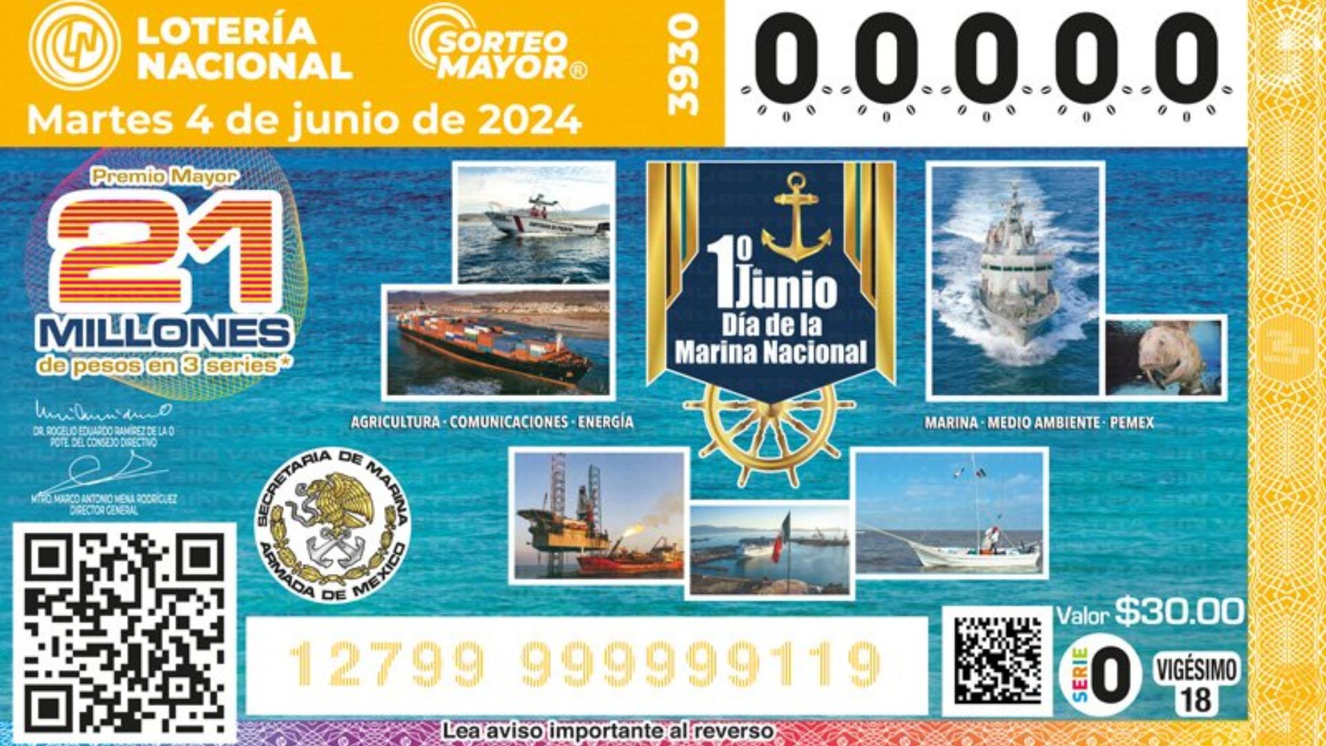 Resultados Lotería Nacional Hoy 4 de Junio 2024: Sorteo Mayor 3930, Día de la Marina Nacional | N+