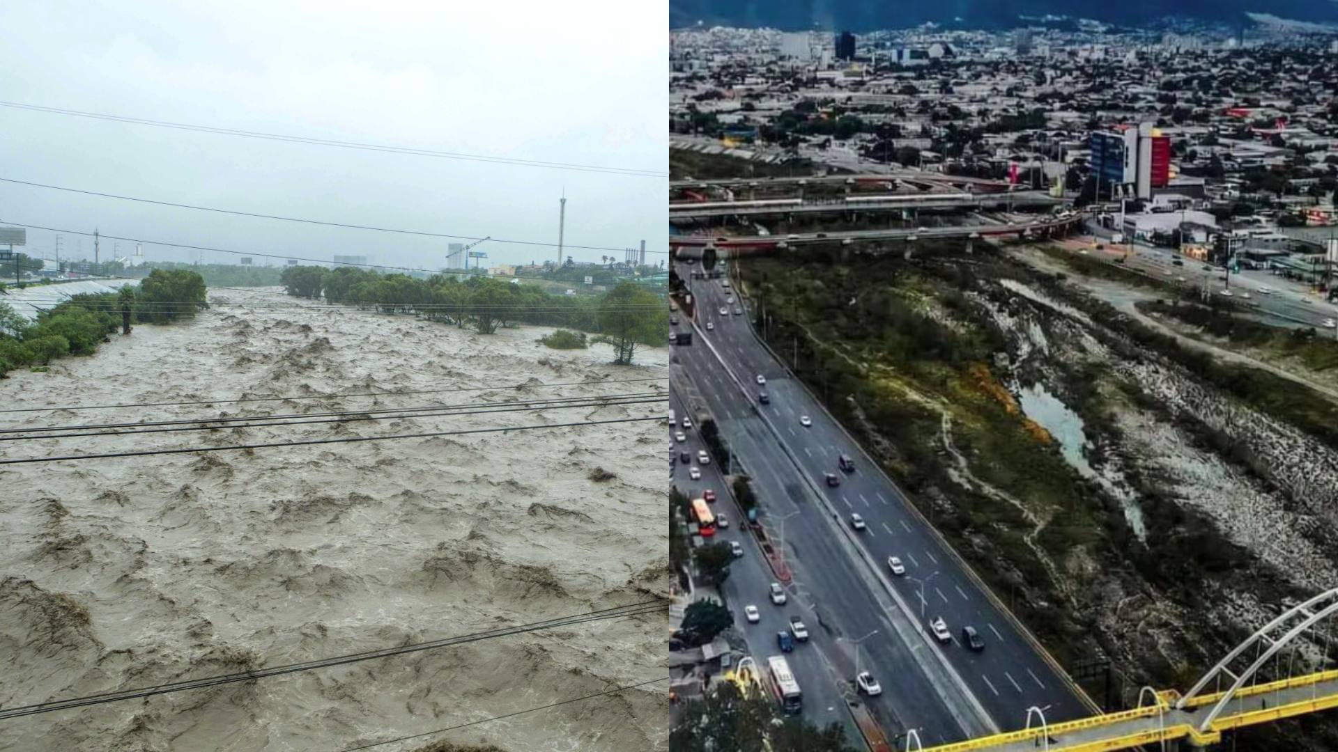Río Santa Catarina Antes y Después del Paso de Alberto, la Primera ...