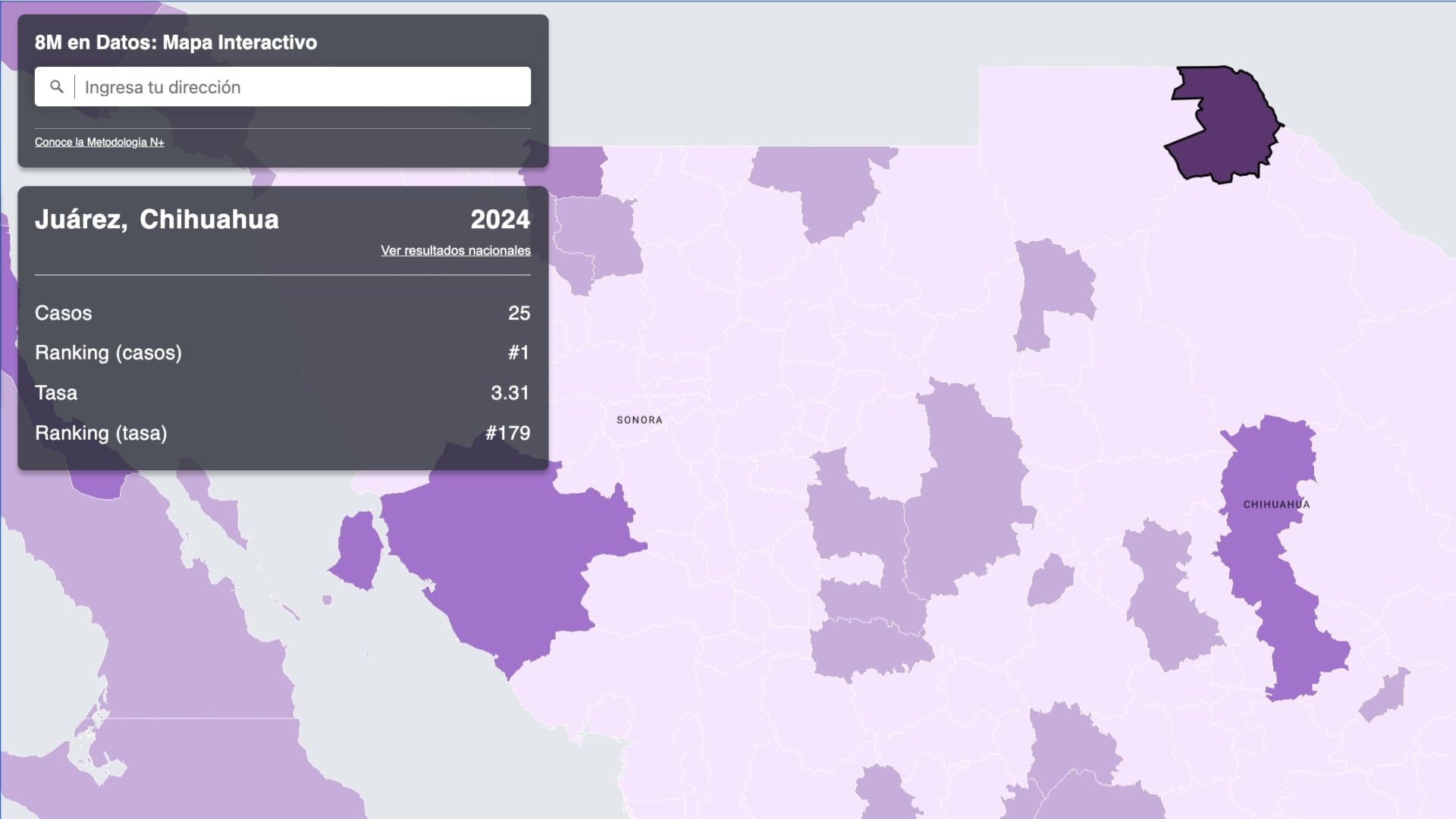 ¿Cuántos Feminicidios Hay en mi Municipio? Descúbrelo en el Mapa interactivo de N+ | N+
