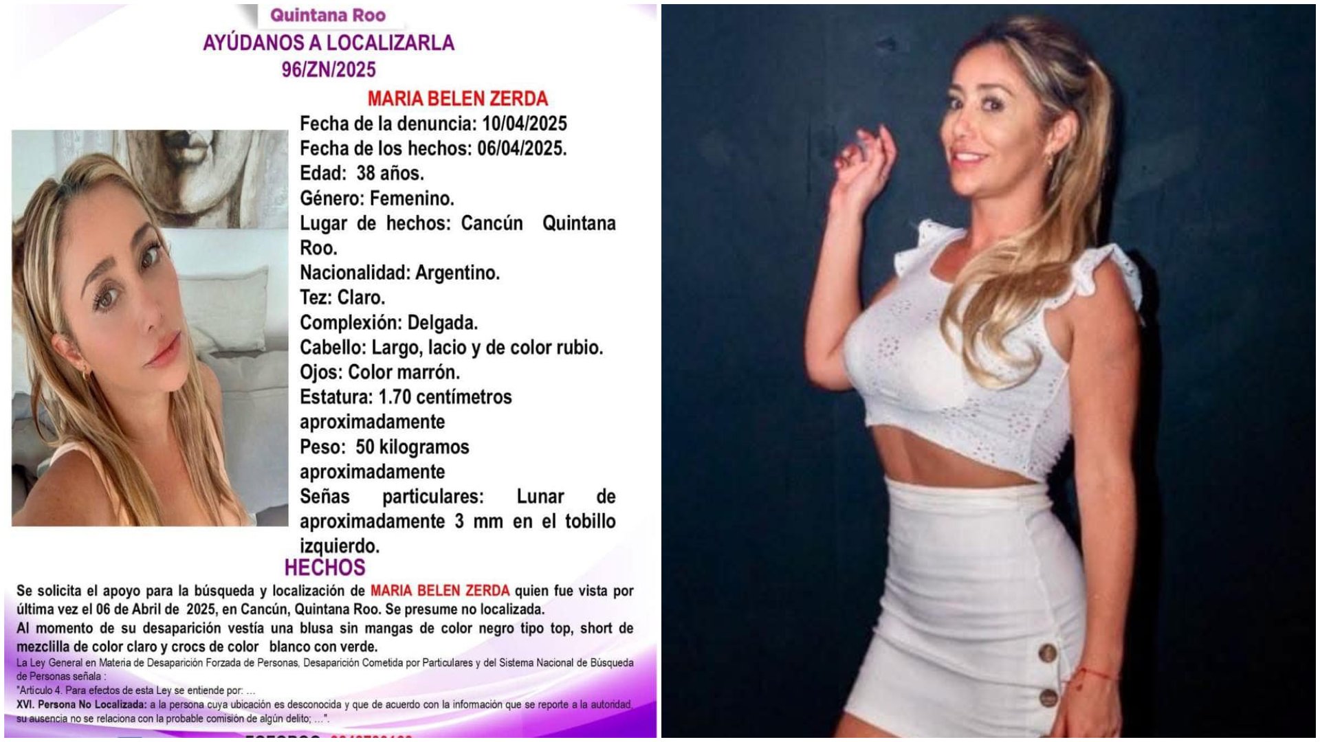 María Belén Zerda: Hay una Turista Argentina Desaparecida en Cancún ...