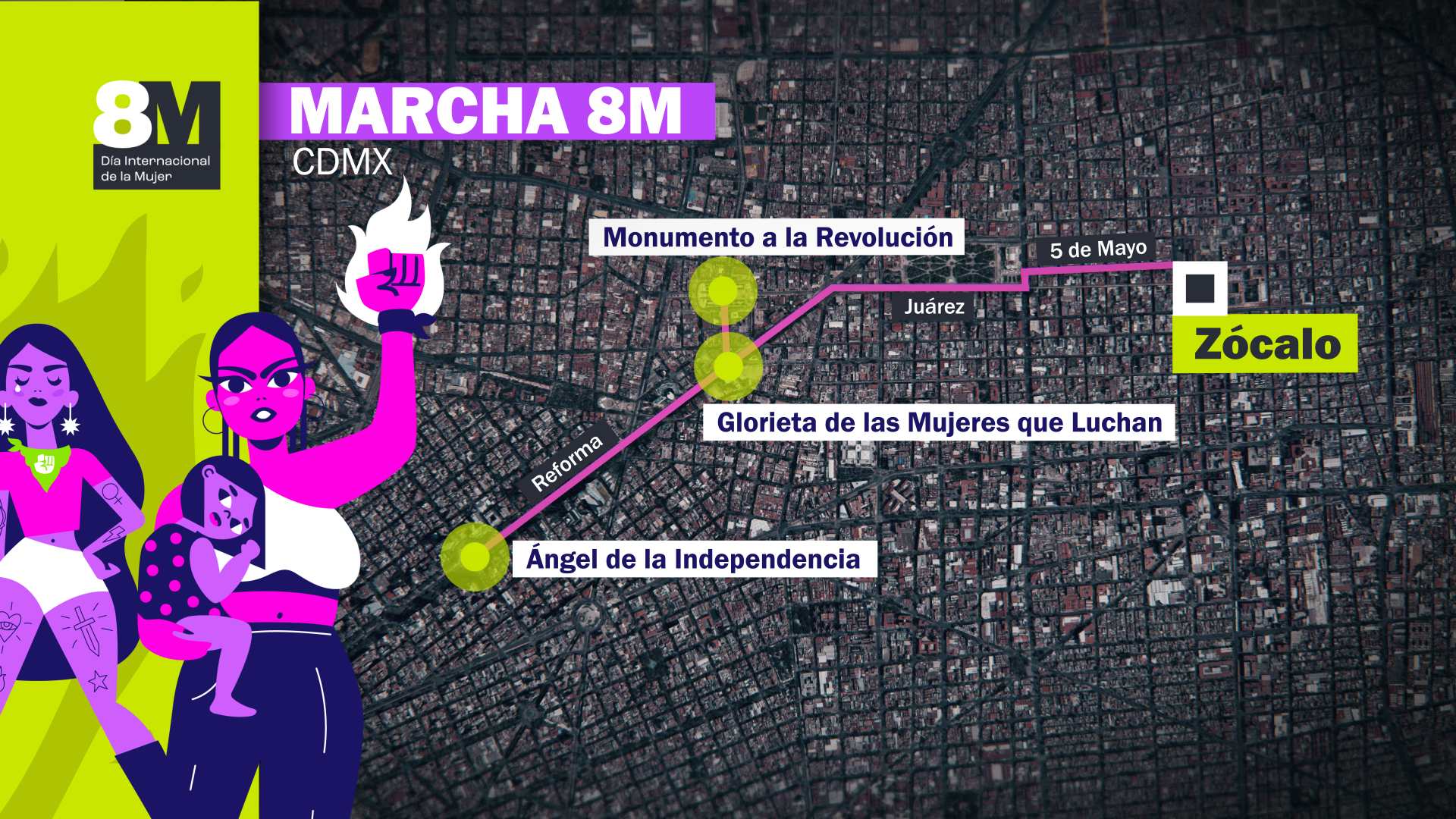 Así Será el Recorrido de la Marcha del 8M en CDMX | N+