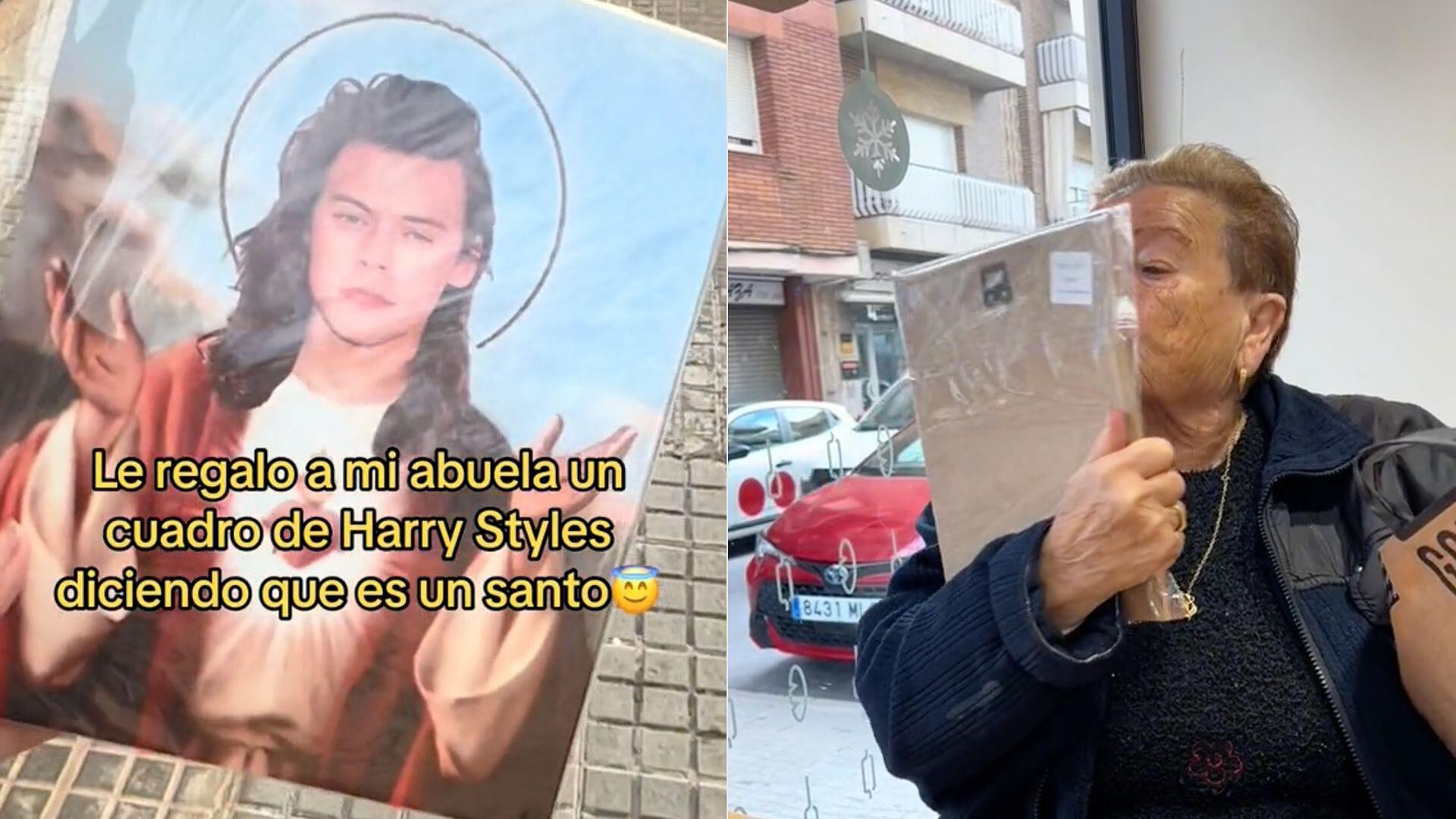 Abuelita Recibe Cuadro de Harry Styles Pensando que es un Santo y su ...