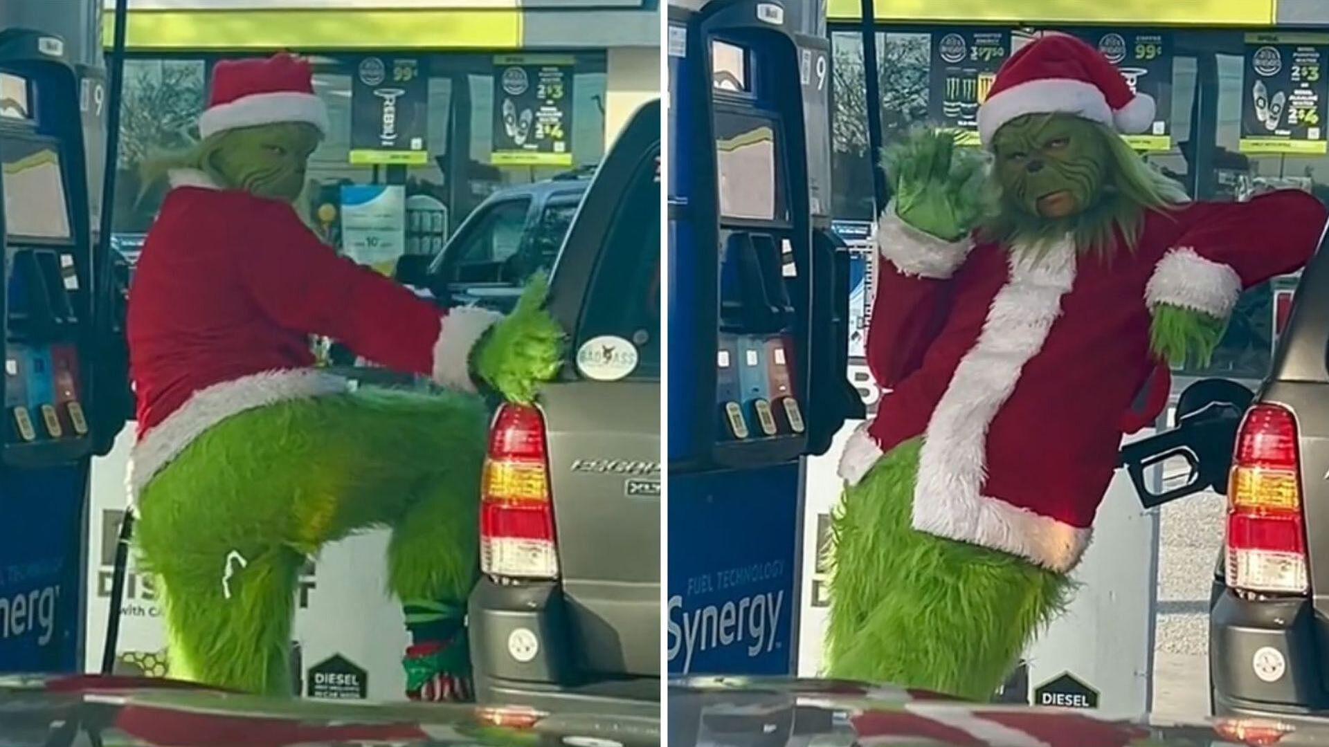 Video: Captan a "El Grinch" Poniendo Gasolina; Sus Poses Se Hacen ...