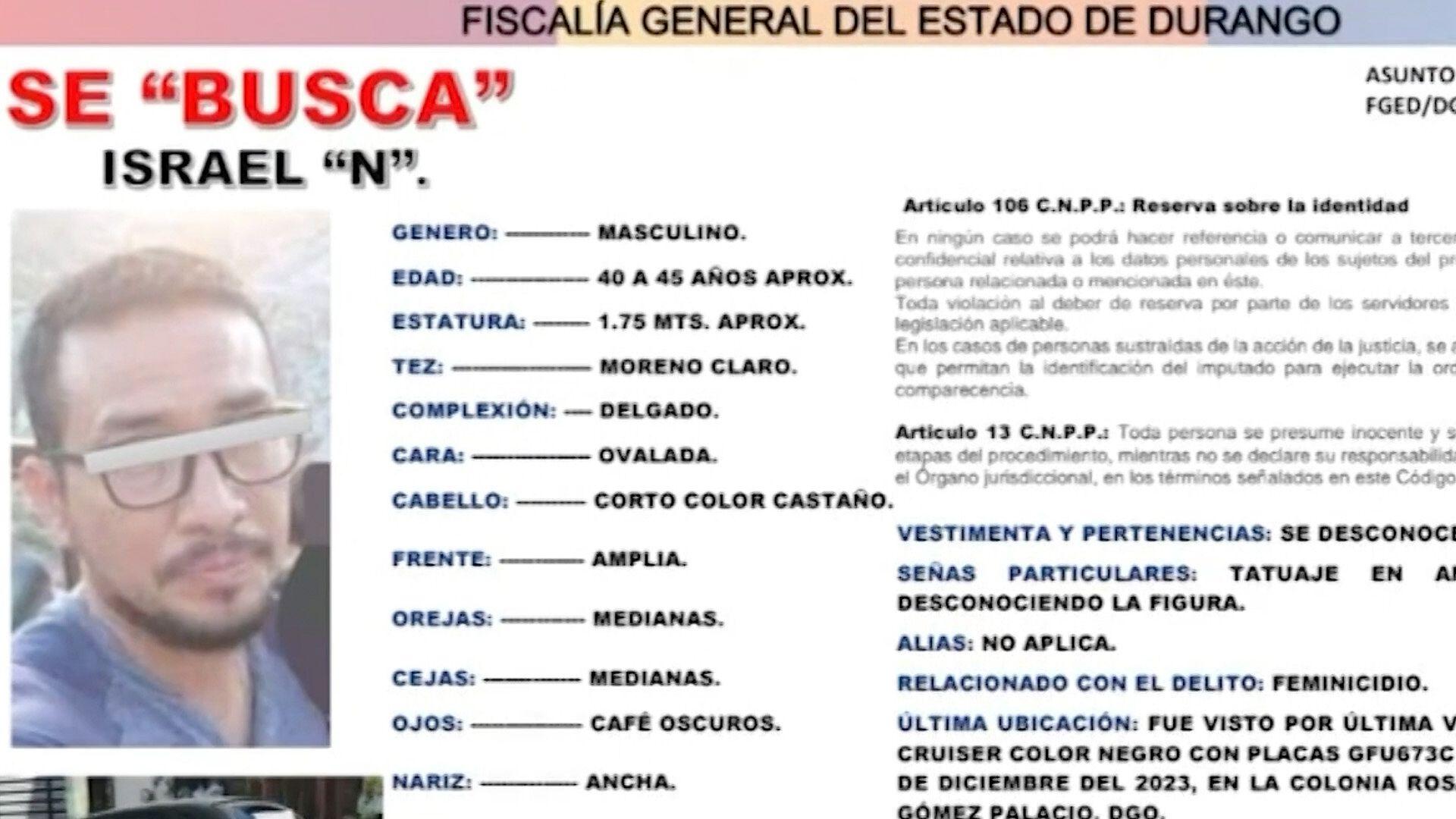 Fiscalía de Durango Emite Ficha de Búsqueda por Presunto Feminicida de ...
