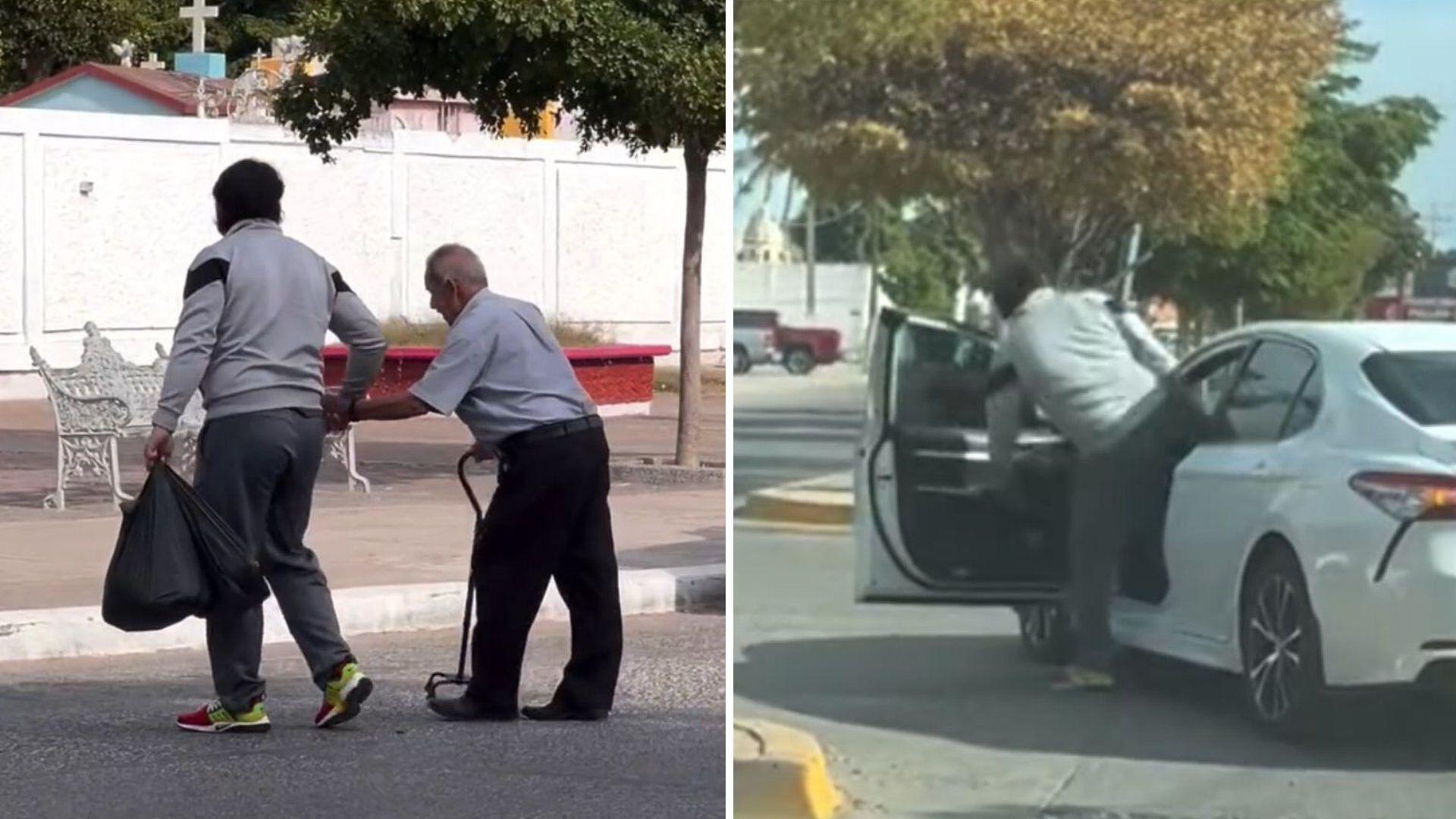Video: Joven se Detiene en Plena Calle Para Ayudar a Abuelito a Cruzar la Calle | N+