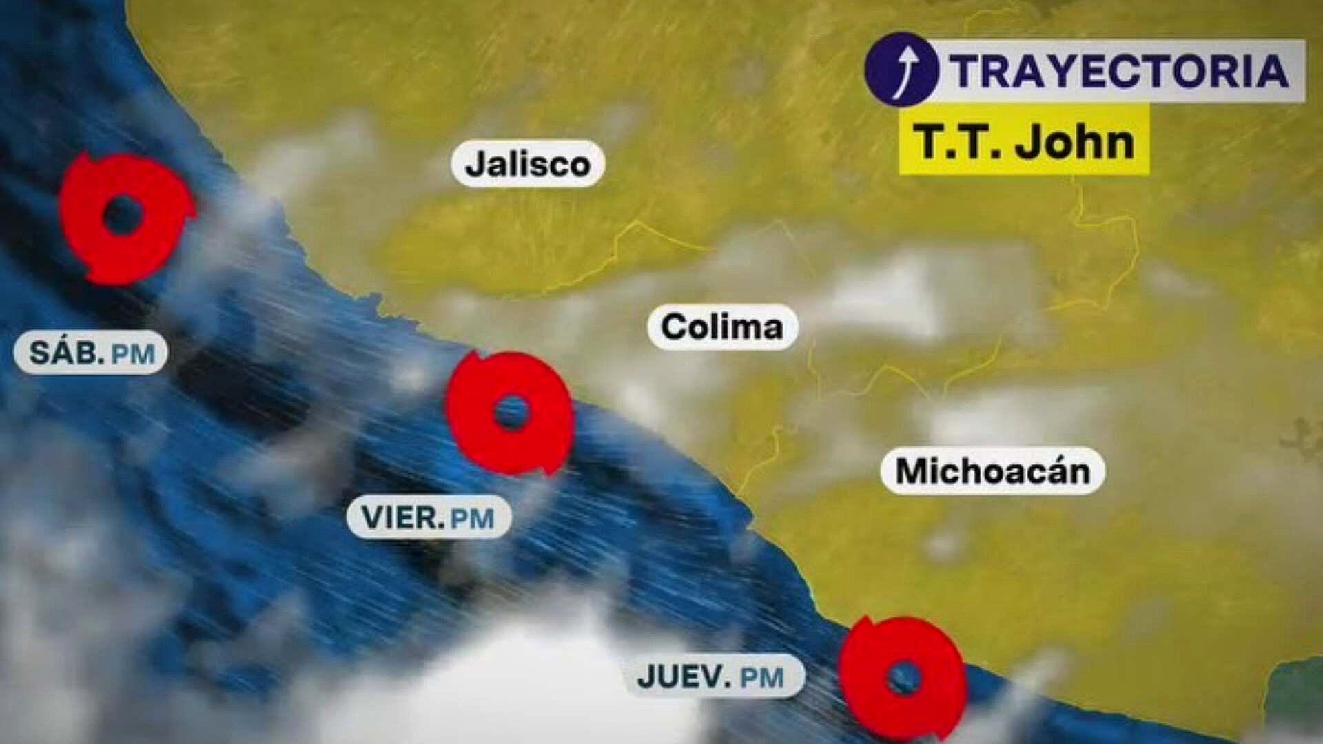 Huracán 'John': Colima, en Alerta Roja ¿Cuál es su Trayectoria? | N+ ...