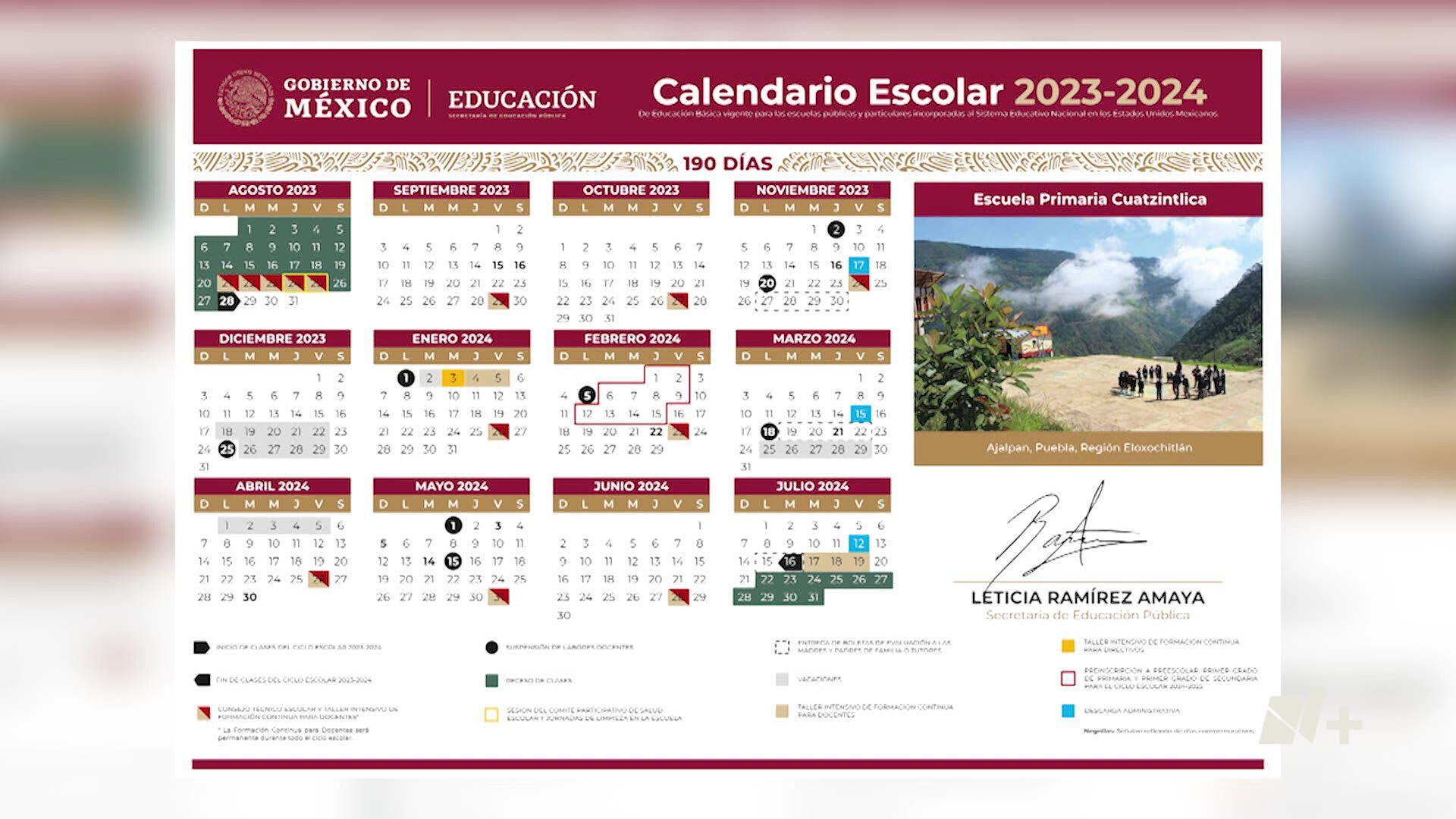SEP Publica Calendario Escolar 2023-2024 | Nuevo Ciclo Escolar | N+